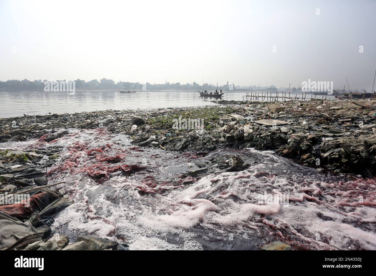 Wastewater containing fabric dye is released into streams and rivers by ...