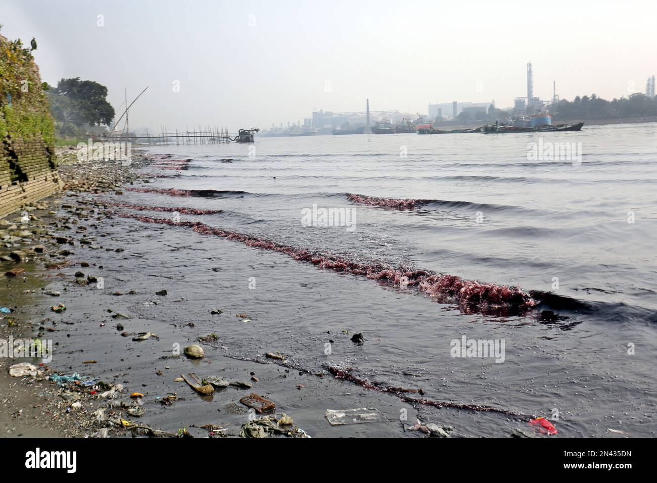 Wastewater containing fabric dye is released into streams and rivers by ...