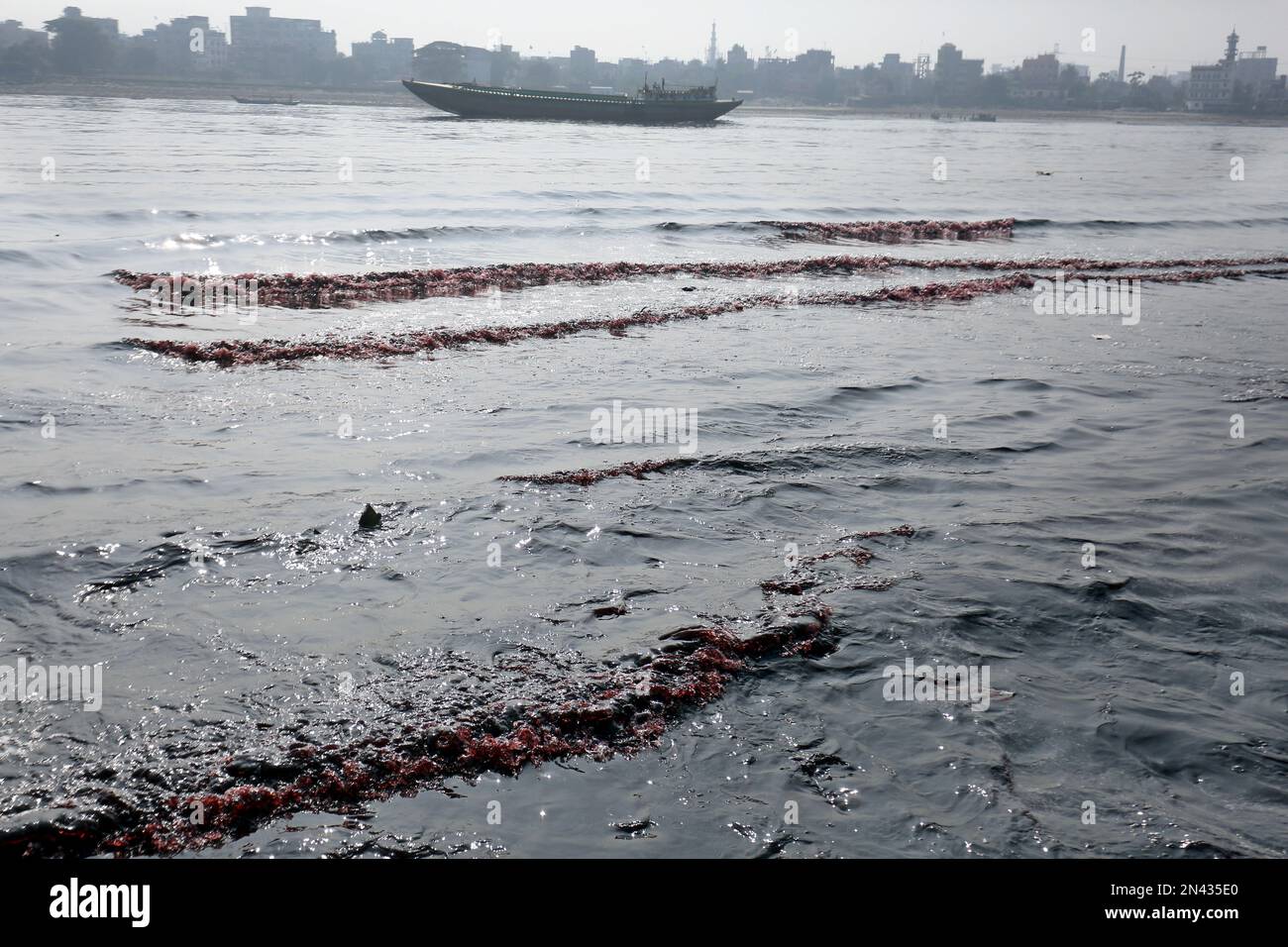 Wastewater containing fabric dye is released into streams and rivers by ...