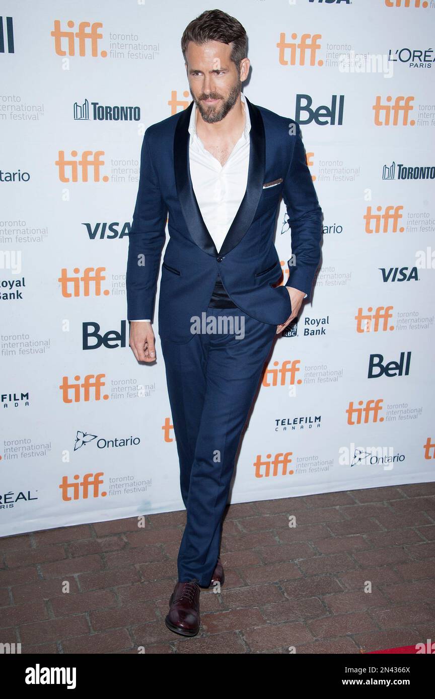 Actor Ryan Reynolds poses at the premiere of "The Voices" at the ...