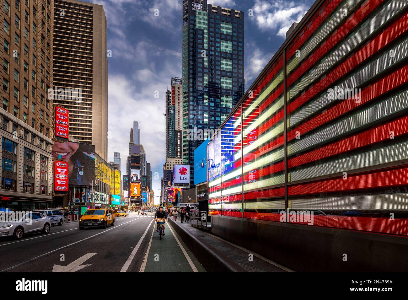 New York, USA - April 24, 2022: Times Square with tourists. Iconified ...