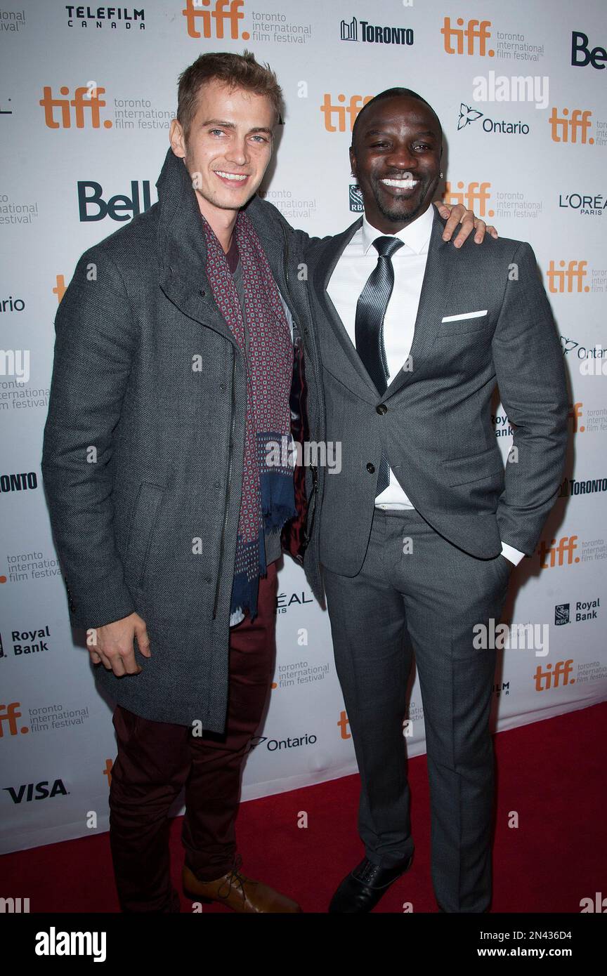 Actors Hayden Christensen, left, and Aliaune “Akon” Thiam attend the ...