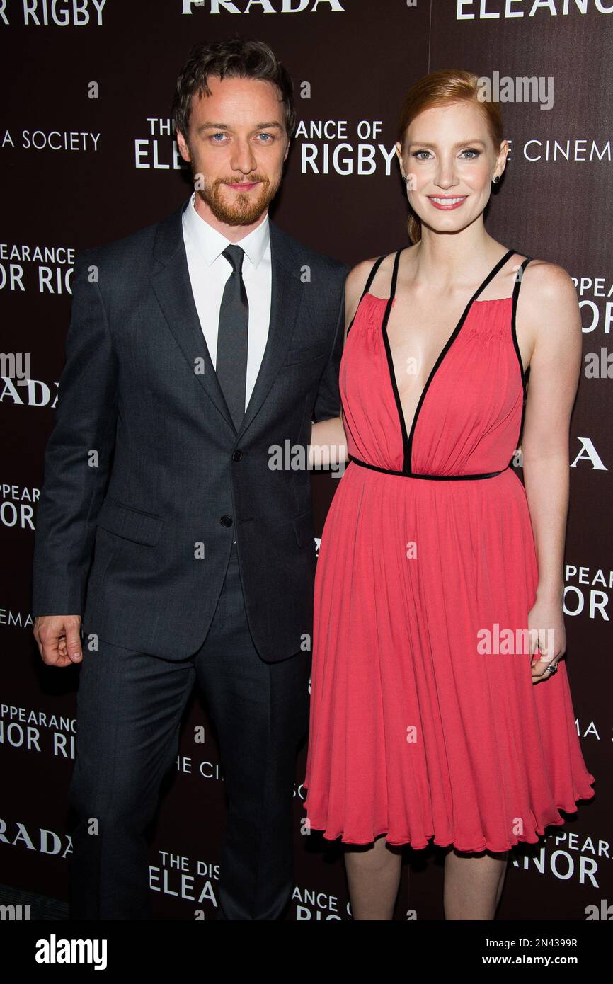 James McAvoy and Jessica Chastain attend a screening of The Weinstein ...