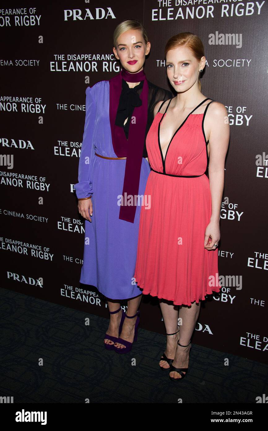 Jess Weixler, left, and Jessica Chastain attend a screening of The ...