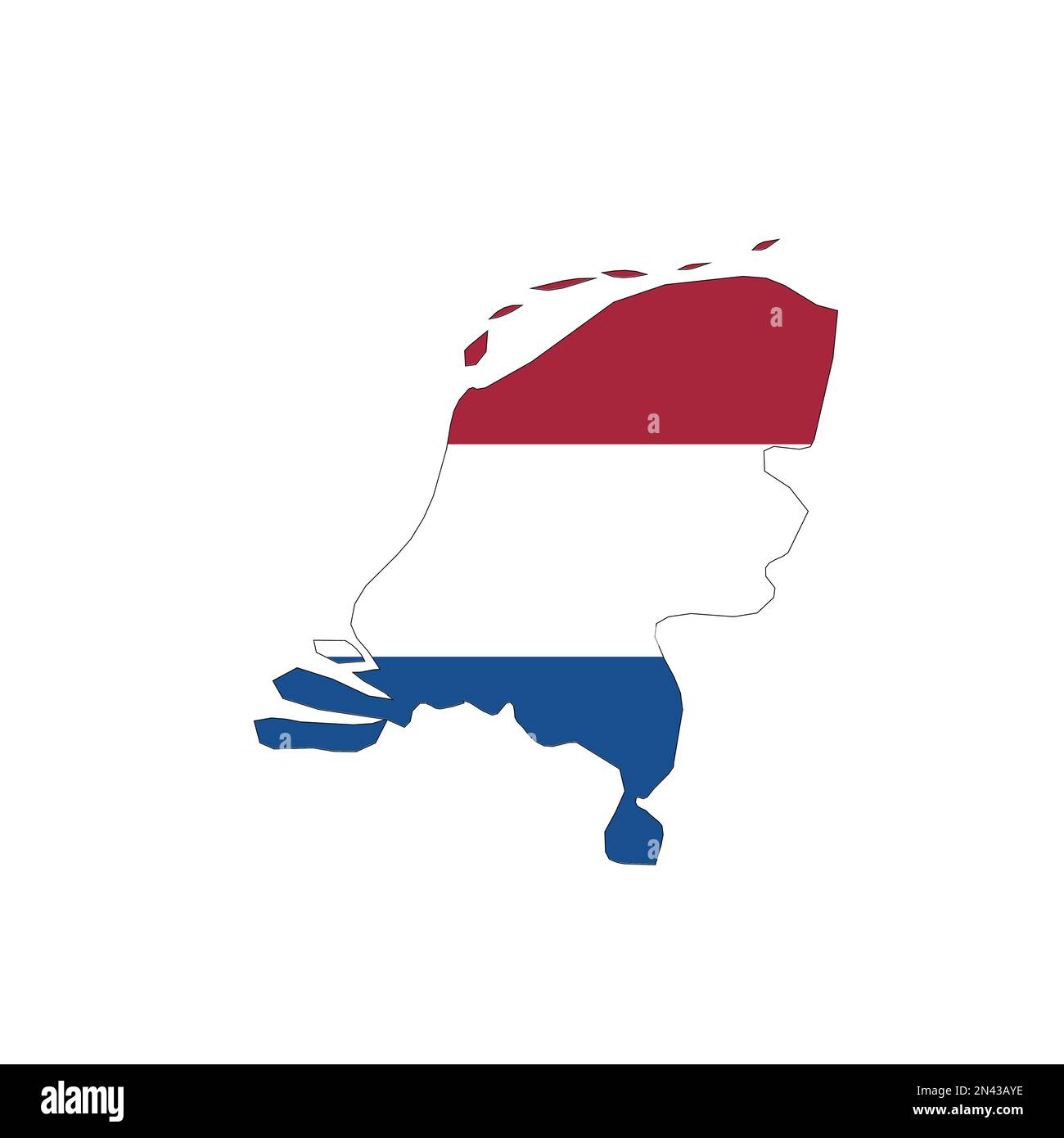 Netherlands, Holland - national flag in a shape of country map ...