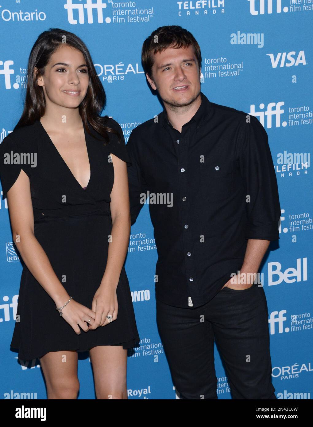 Claudia Traisac, left, and Josh Hutcherson attend the press conference for "Escobar: Paradise ...