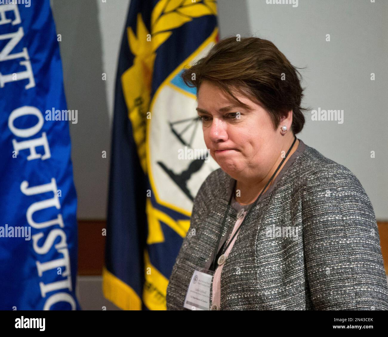 Assistant Attorney General Leslie Caldwell leaves after speaking at the ...