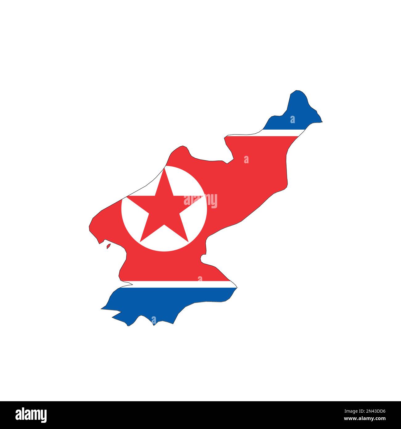 North Korea, Democratic Peoples Republic of Korea, DPRK - national flag ...