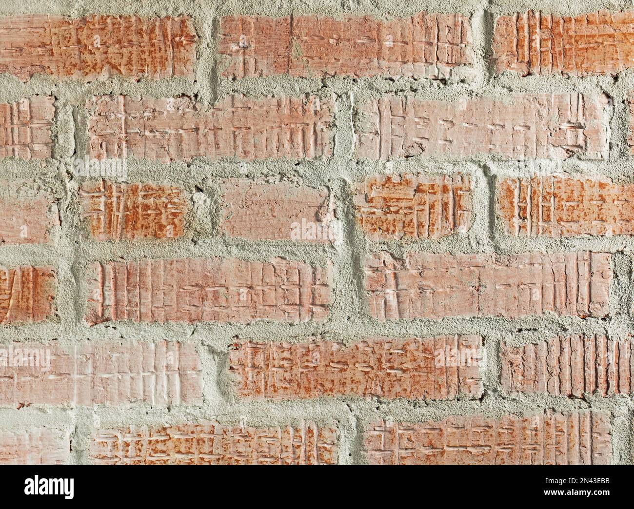 Background from a wall made of bleached brick with rough seams Stock ...