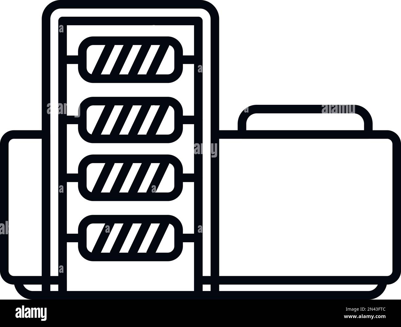 Textile stand icon outline vector. Factory production. Cotton sewing ...