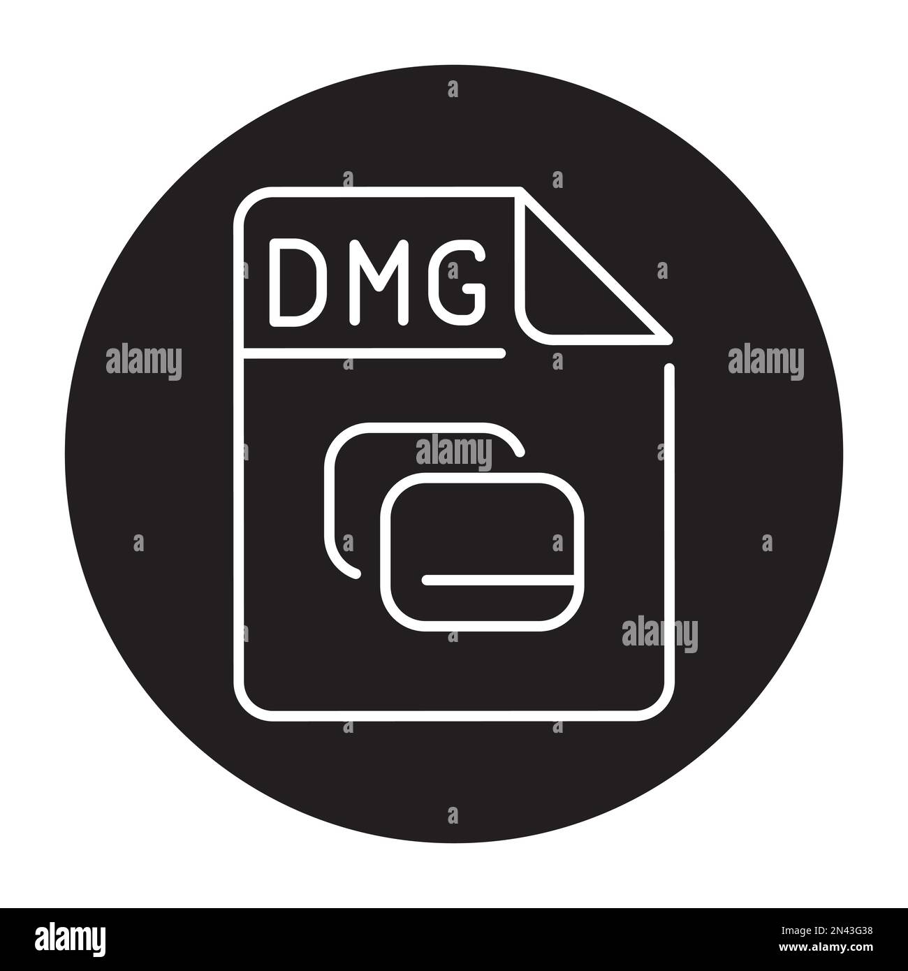 DMG file color line icon. Format and extension of documents Stock ...
