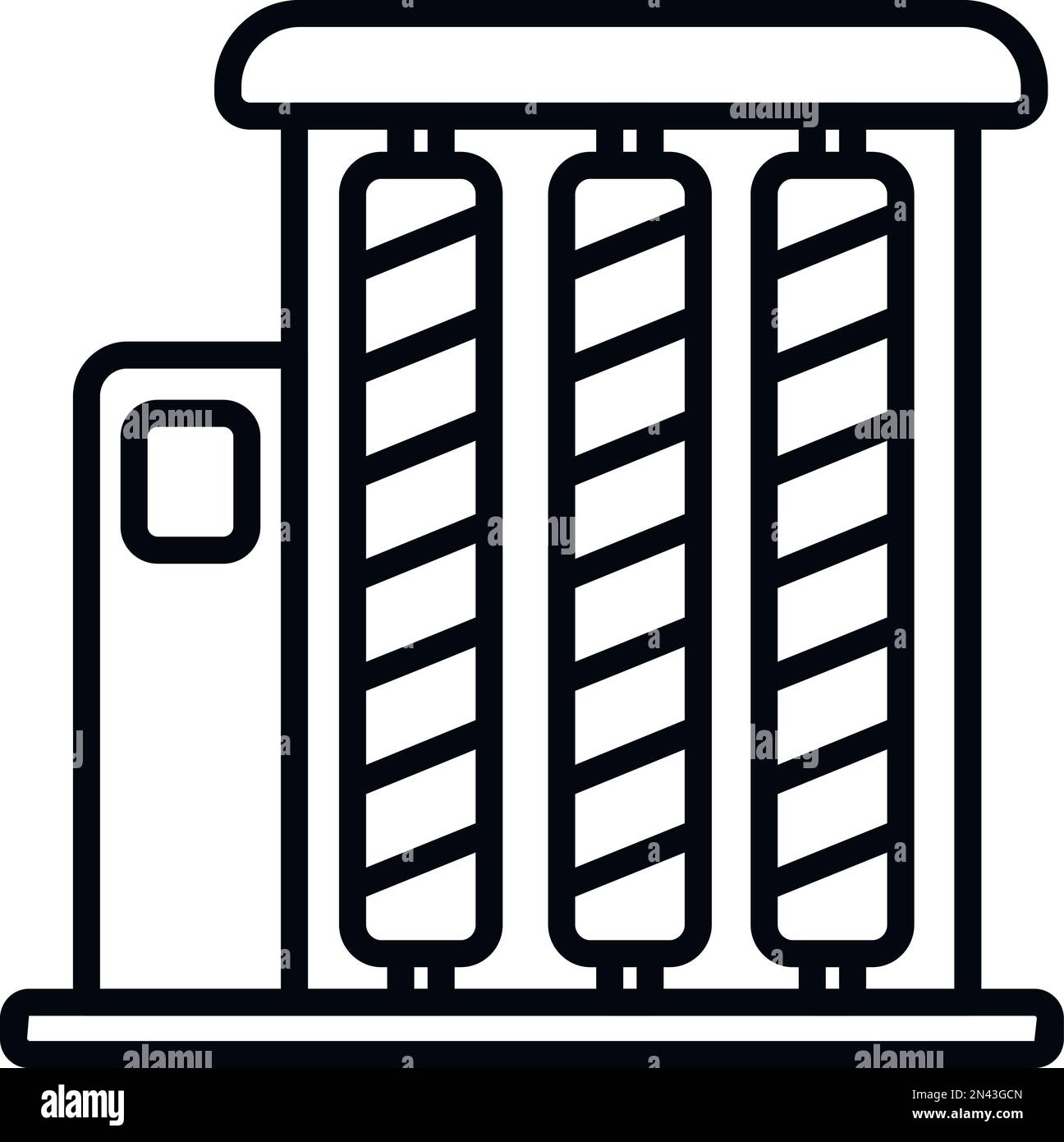 Plant cotton icon outline vector. Sewing factory. Wool loom Stock ...