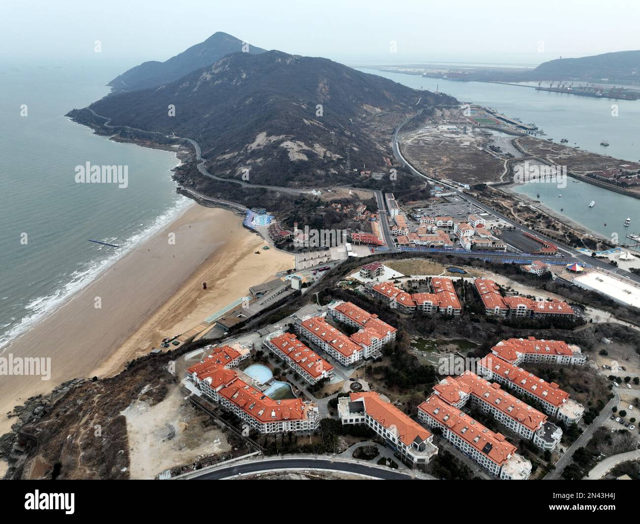 LIANYUNGANG, CHINA - FEBRUARY 8, 2023 - Aerial photo shows the Liandao ...