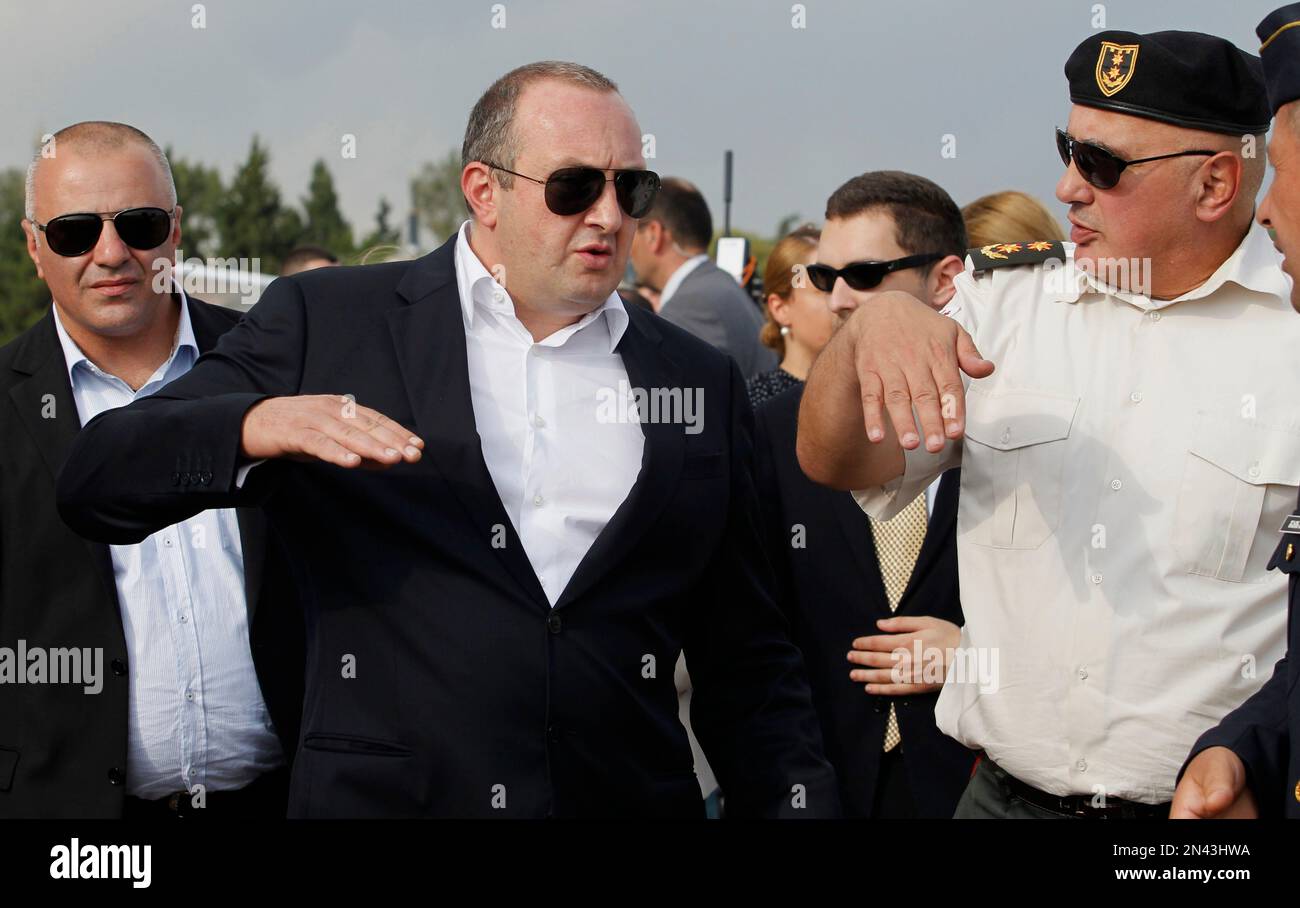 Georgian President Giorgi Margvelashvili speaks with Chief of the ...