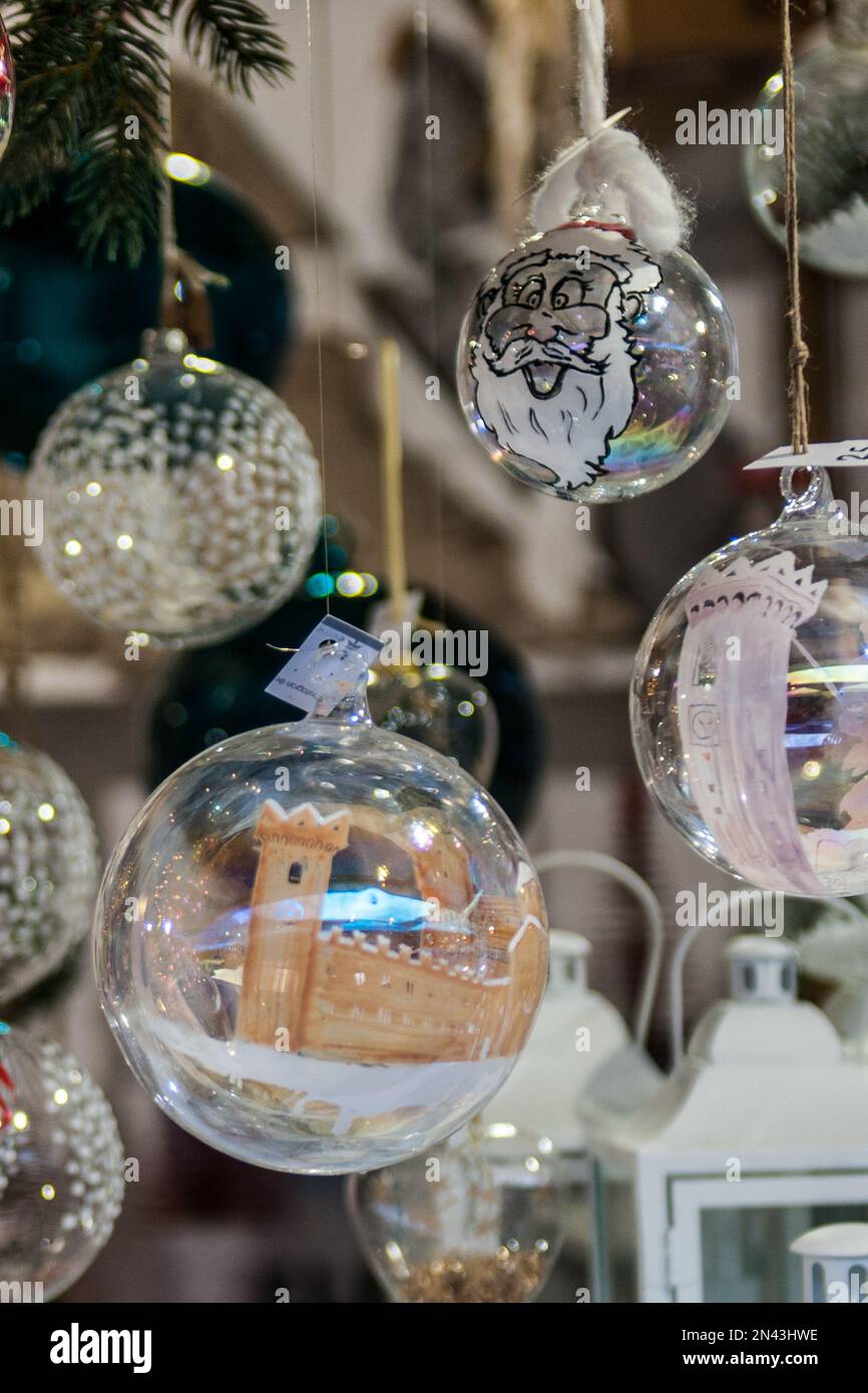 A stand of typical products at the traditional Christmas markets of ...