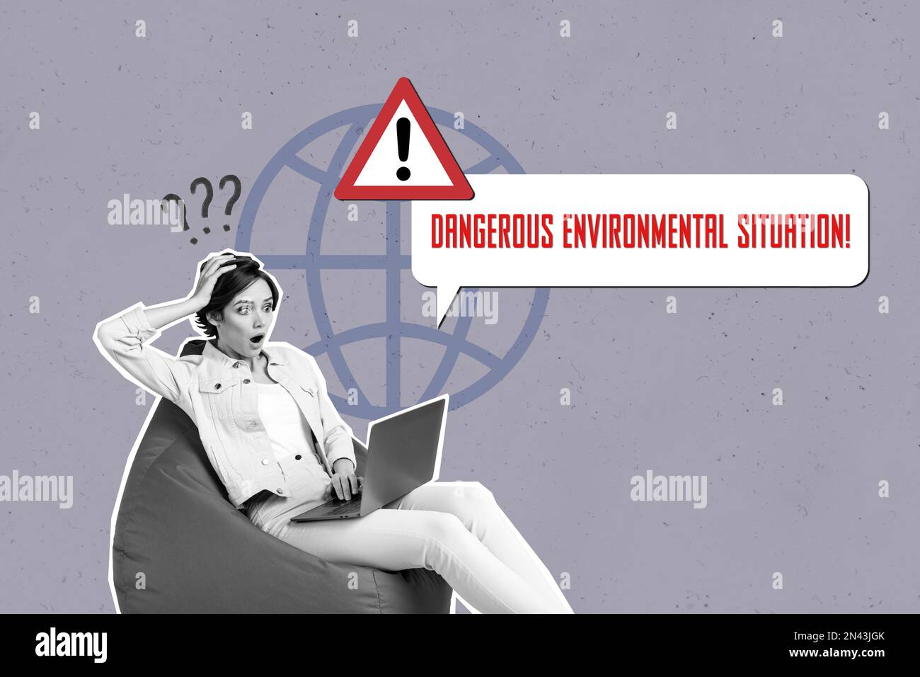 Creative photo collage illustration of nice astonished speechless woman ...