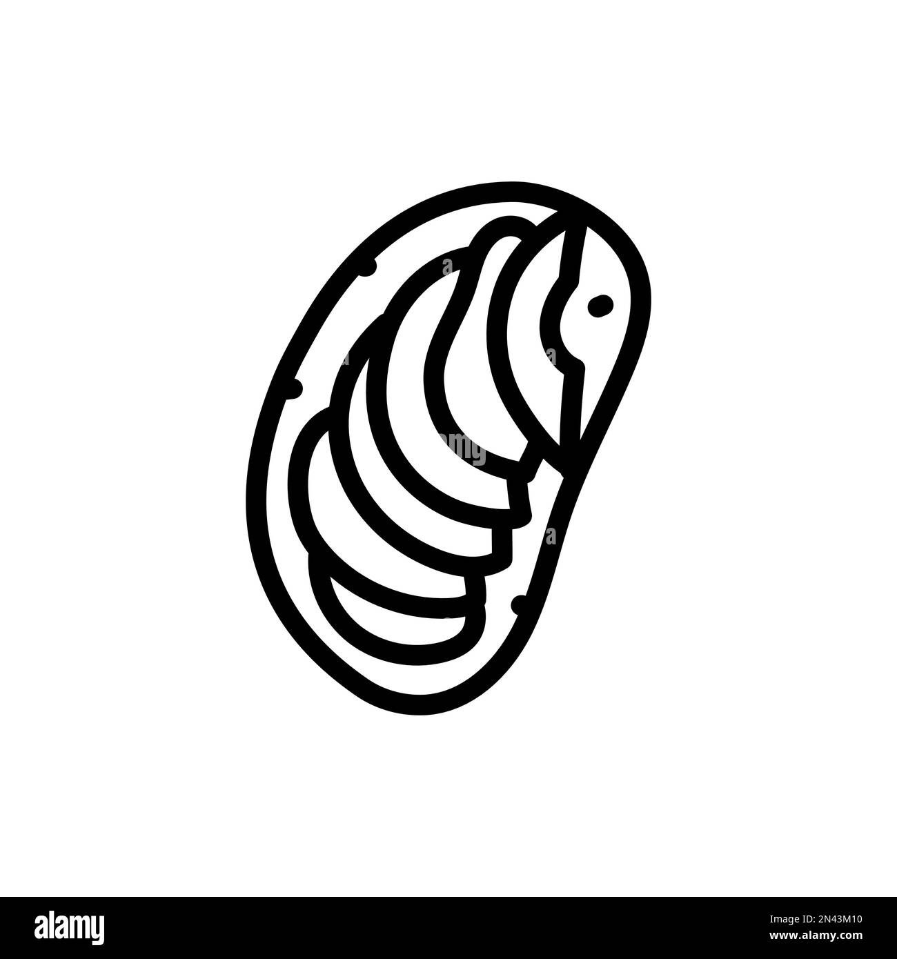 Toast with chopped avocado color line icon. Vegetarian product. Vector ...