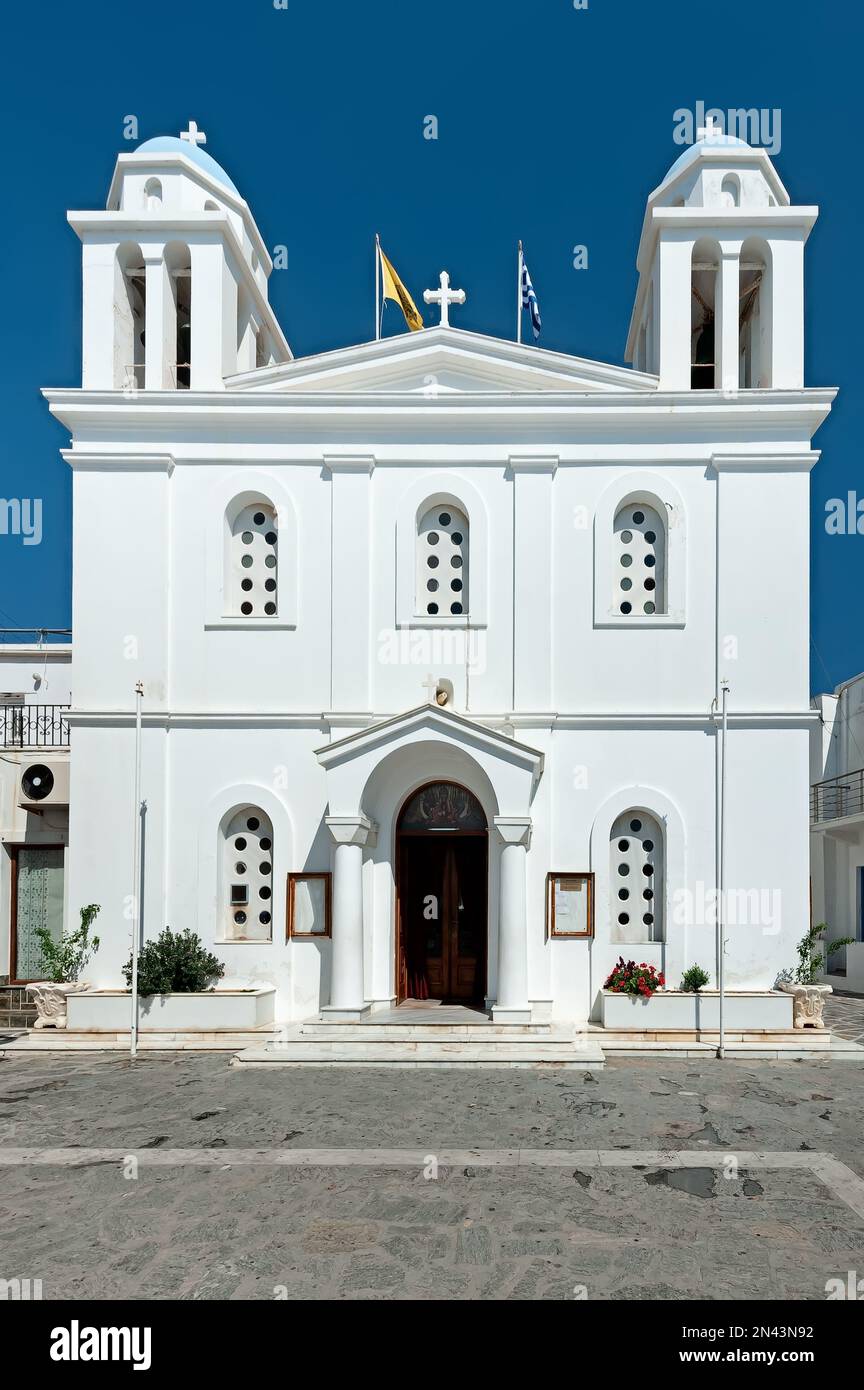 Church of Parikia of Paros island, Cyclades, Greece Stock Photo - Alamy