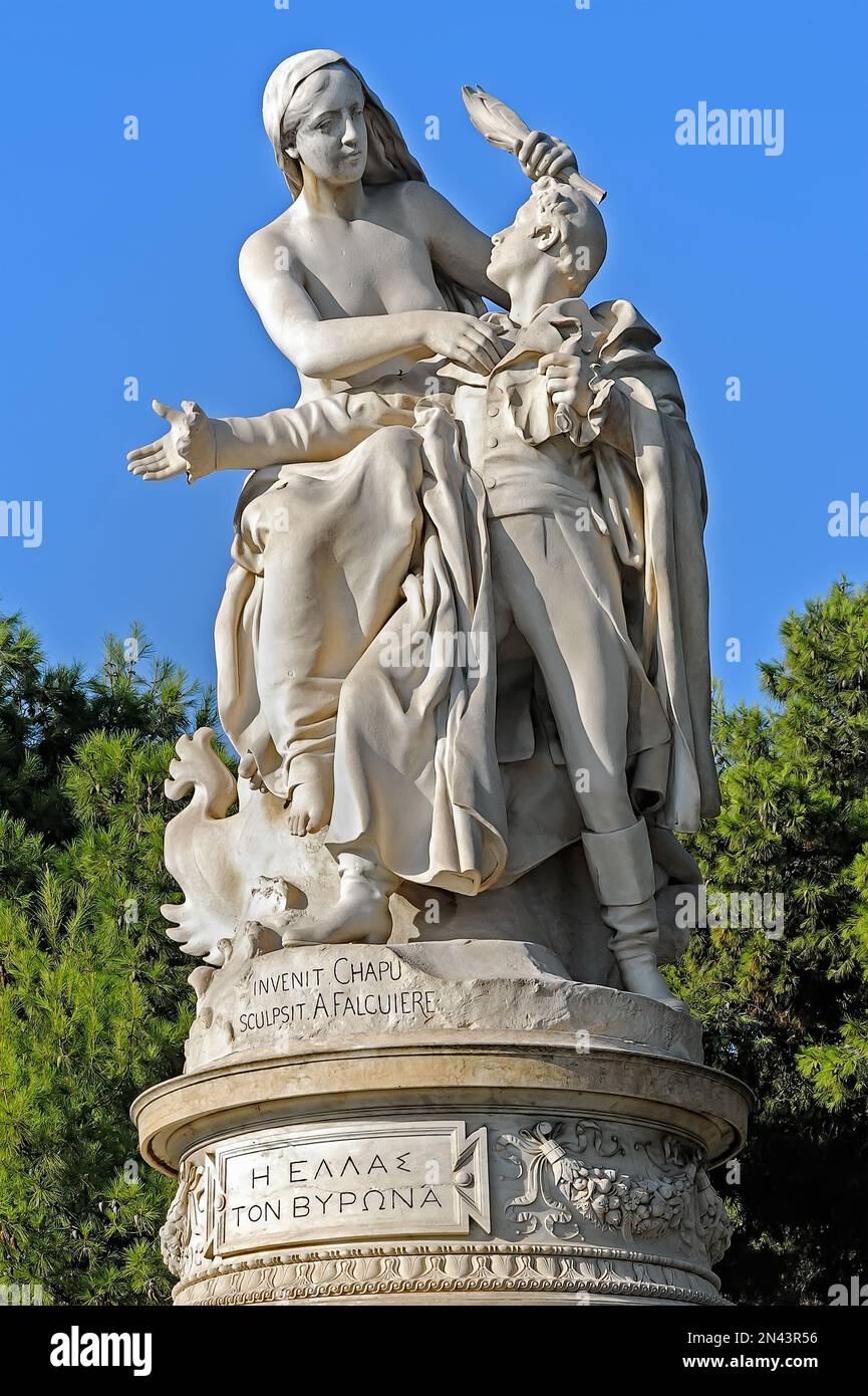 Statue lord byron greece hi-res stock photography and images - Alamy