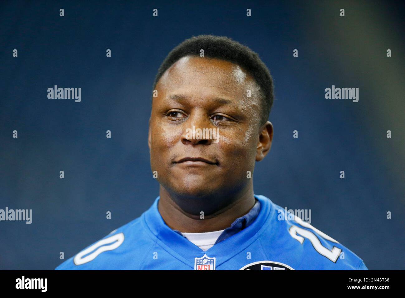 Former Detroit Lions running back Barry Sanders is seen on the ...