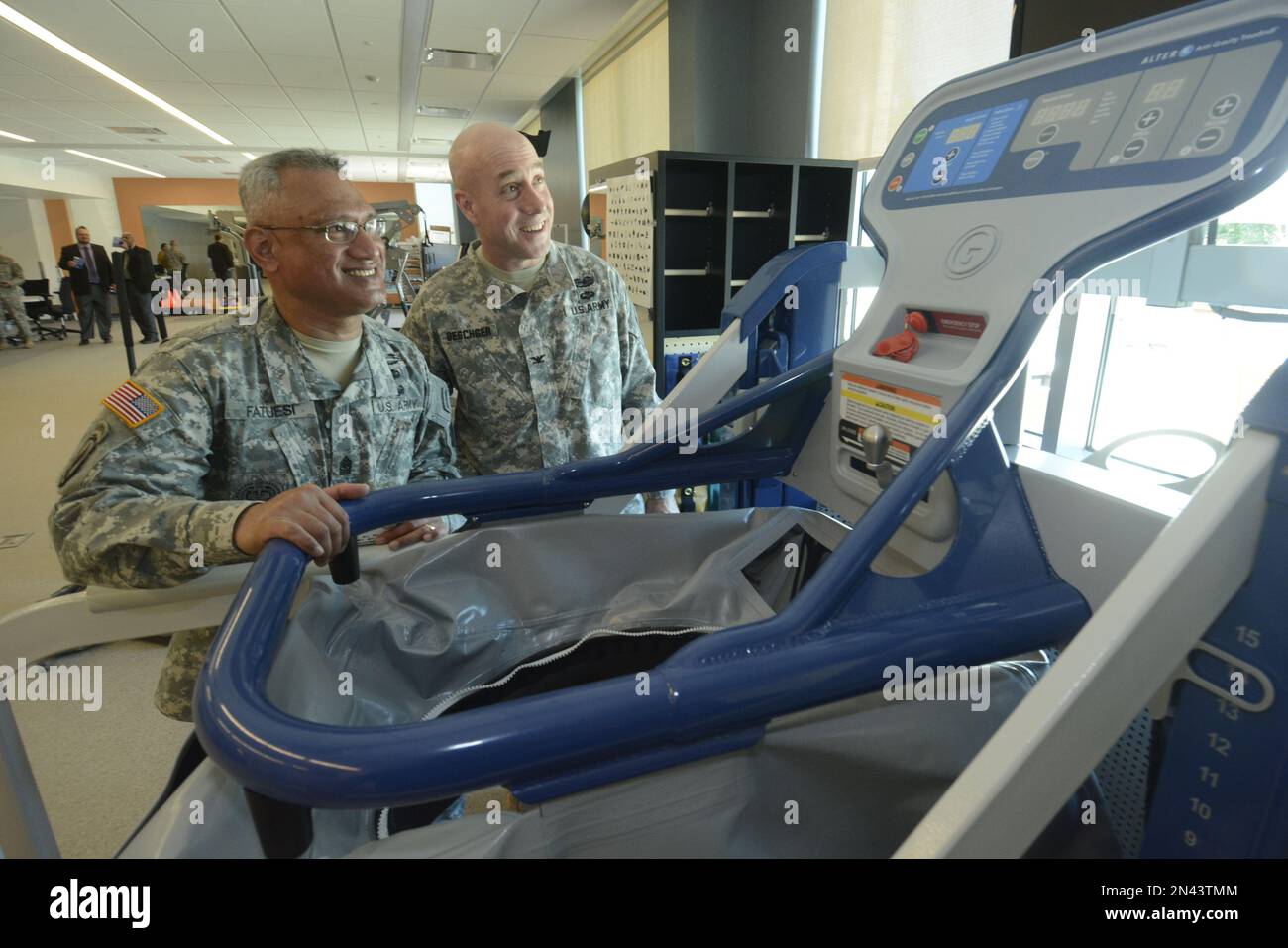 Sgt. Maj. Patrick Fatuesi (left) and Col. David Oeschger tour the new ...