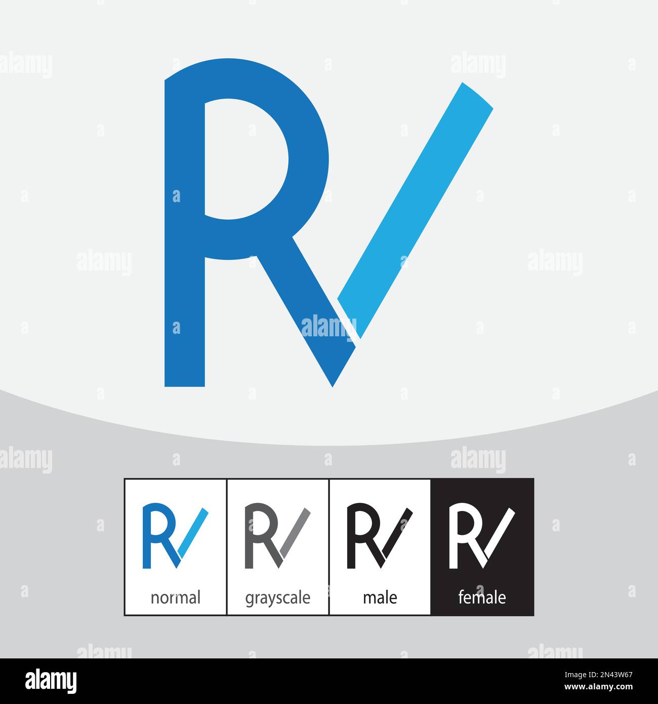 R and v initials hi-res stock photography and images - Alamy