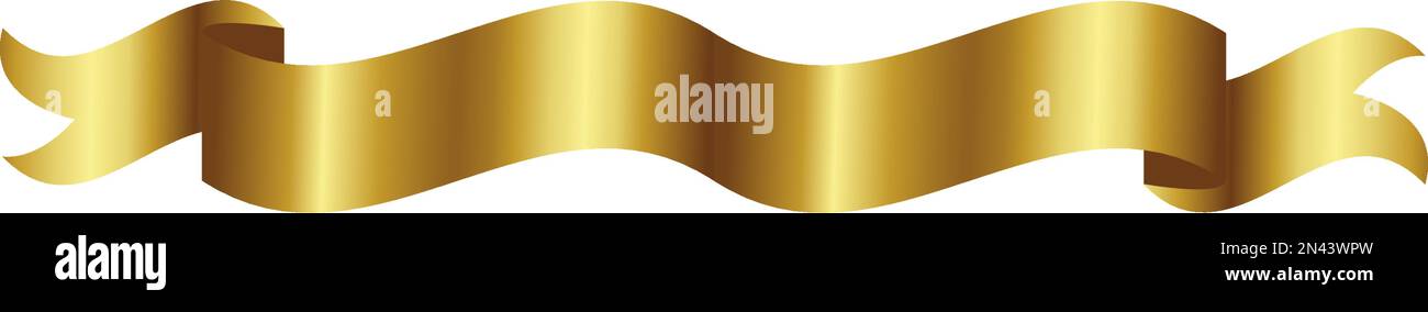 luxury gold reel ribbon badge illustration, shiny gold ribbon. Vector ...