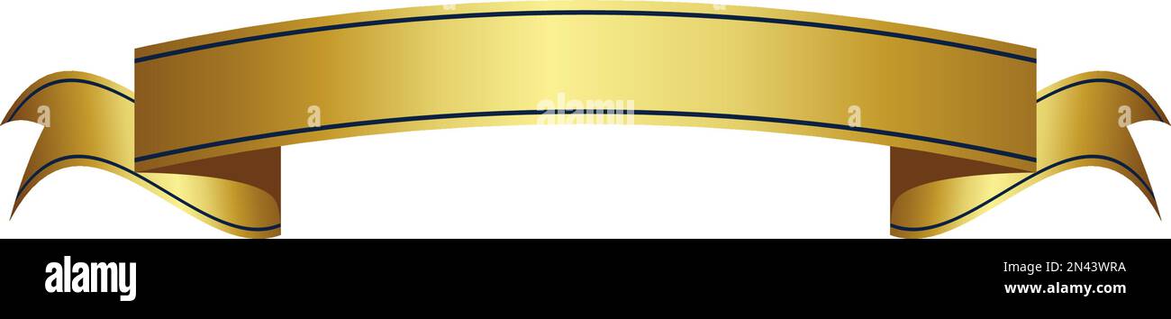 luxury gold reel ribbon badge illustration, shiny gold ribbon. Vector ...