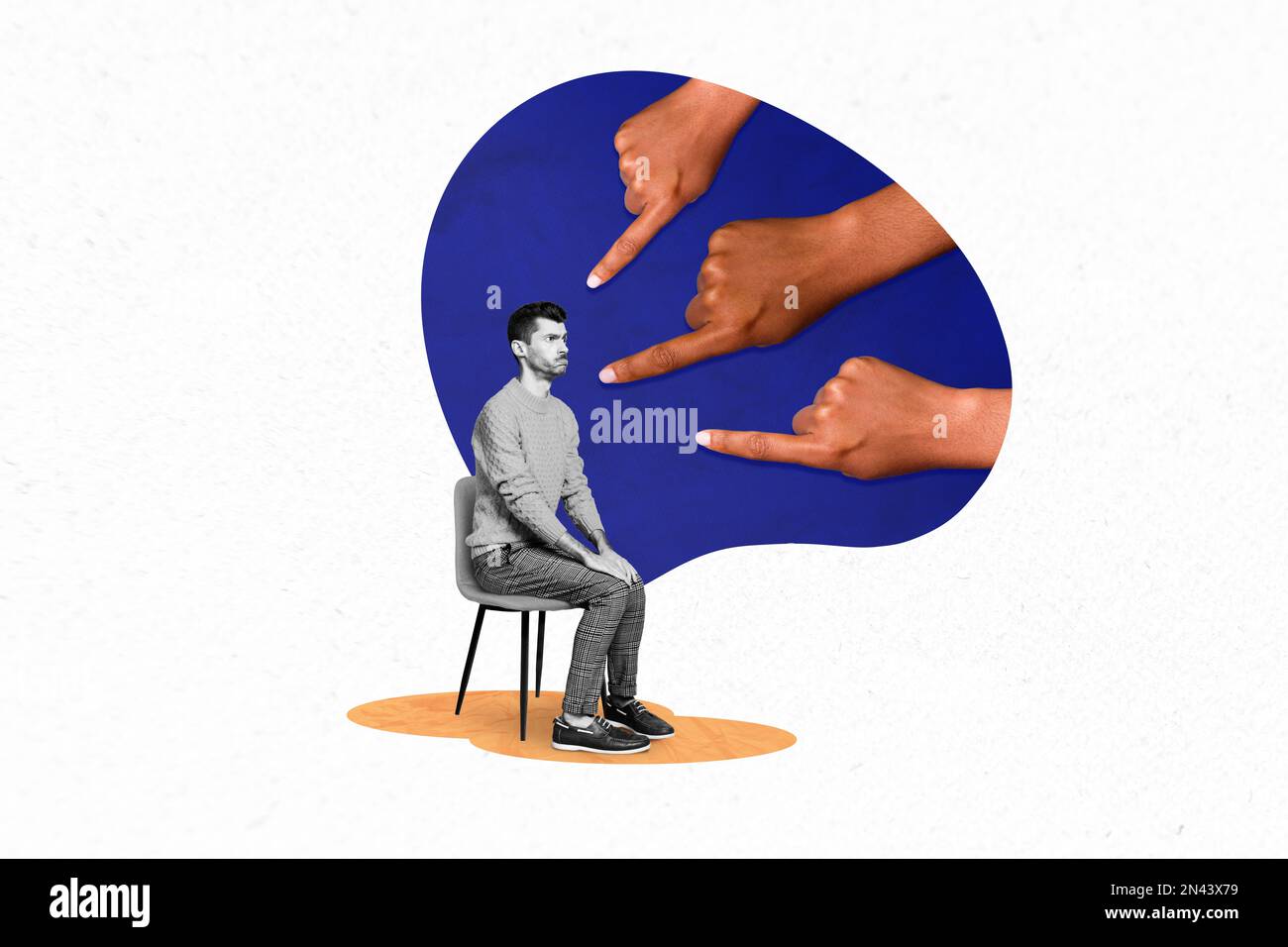 Creative image magazine poster collage of stress guy boycott society ...