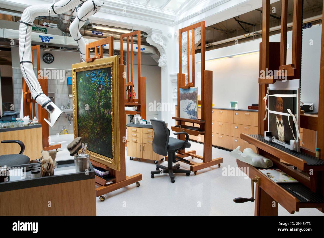 This photo taken Aug. 27, 2014 shows the Paintings Conservation Lab ...