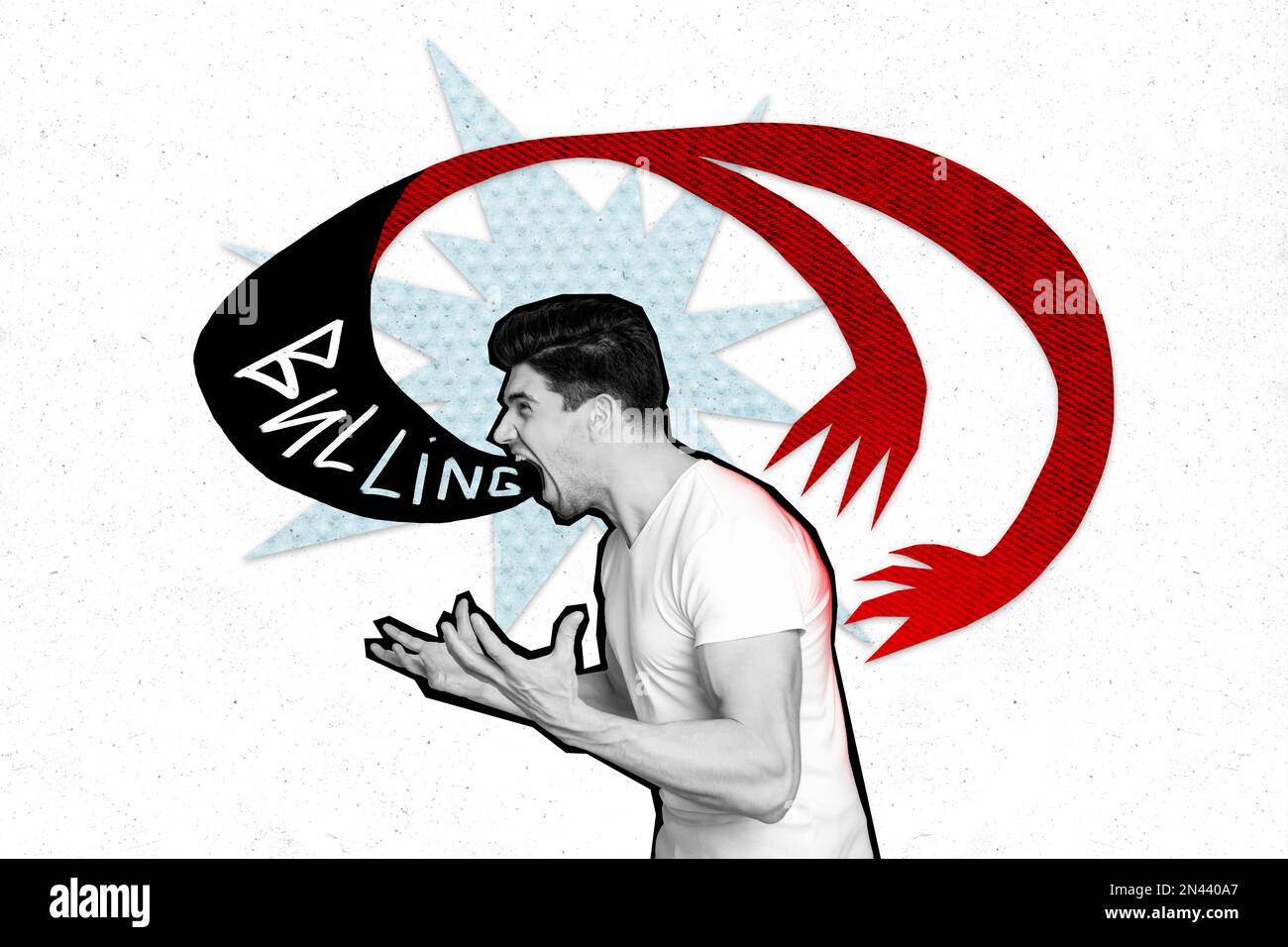 Poster image surreal weird collage self abuse conflict angry furious ...