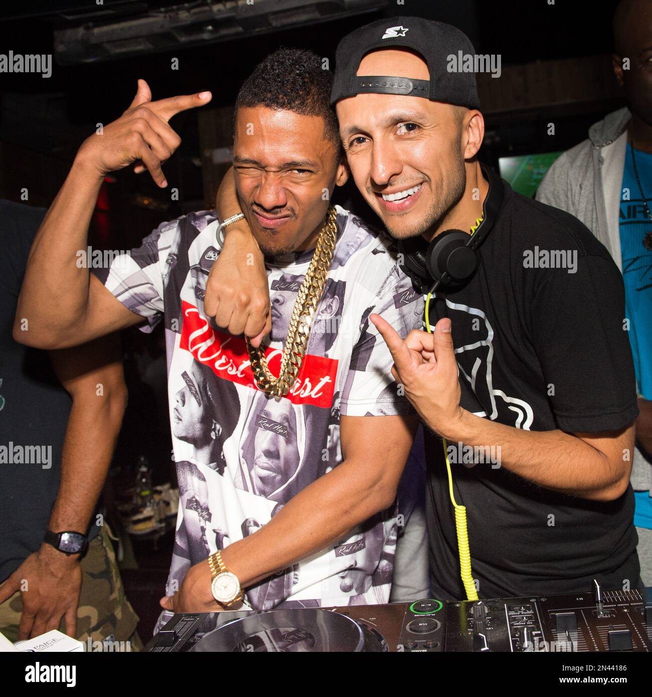 Nick Cannon and DJ Vice pose for a photo at NFL Kick Off Party at The ...