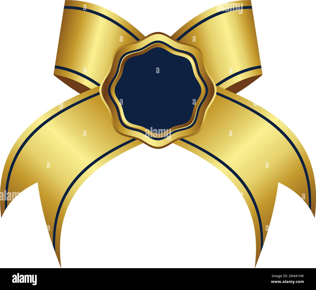 luxury gold reel ribbon badge illustration, shiny gold ribbon. Vector ...