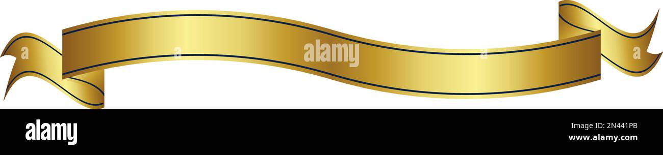 Gold ribbon banner sticker hi-res stock photography and images - Alamy