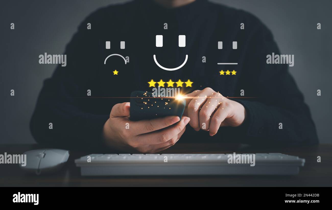 Customer rate their satisfaction ranking for experience review survey ...