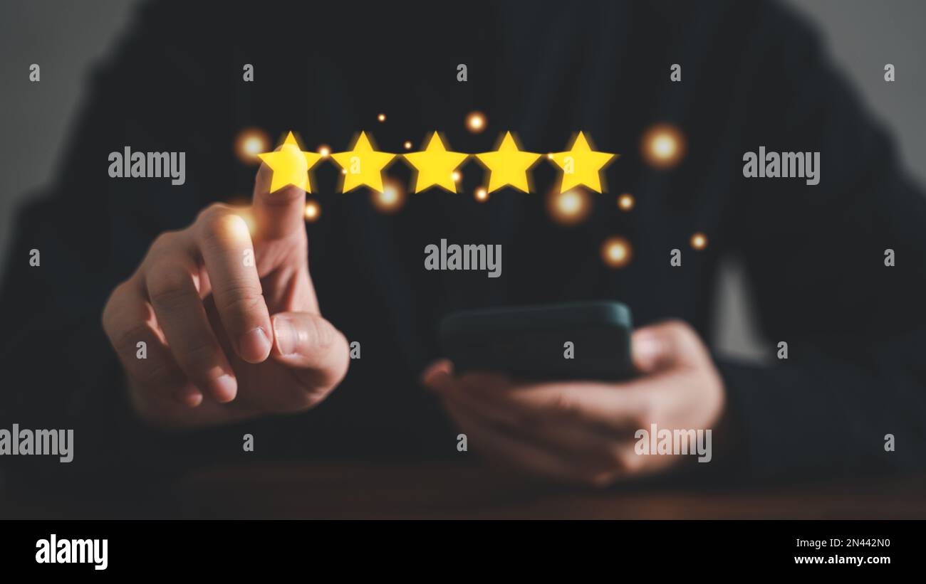 Customer rate their satisfaction ranking for experience review survey ...