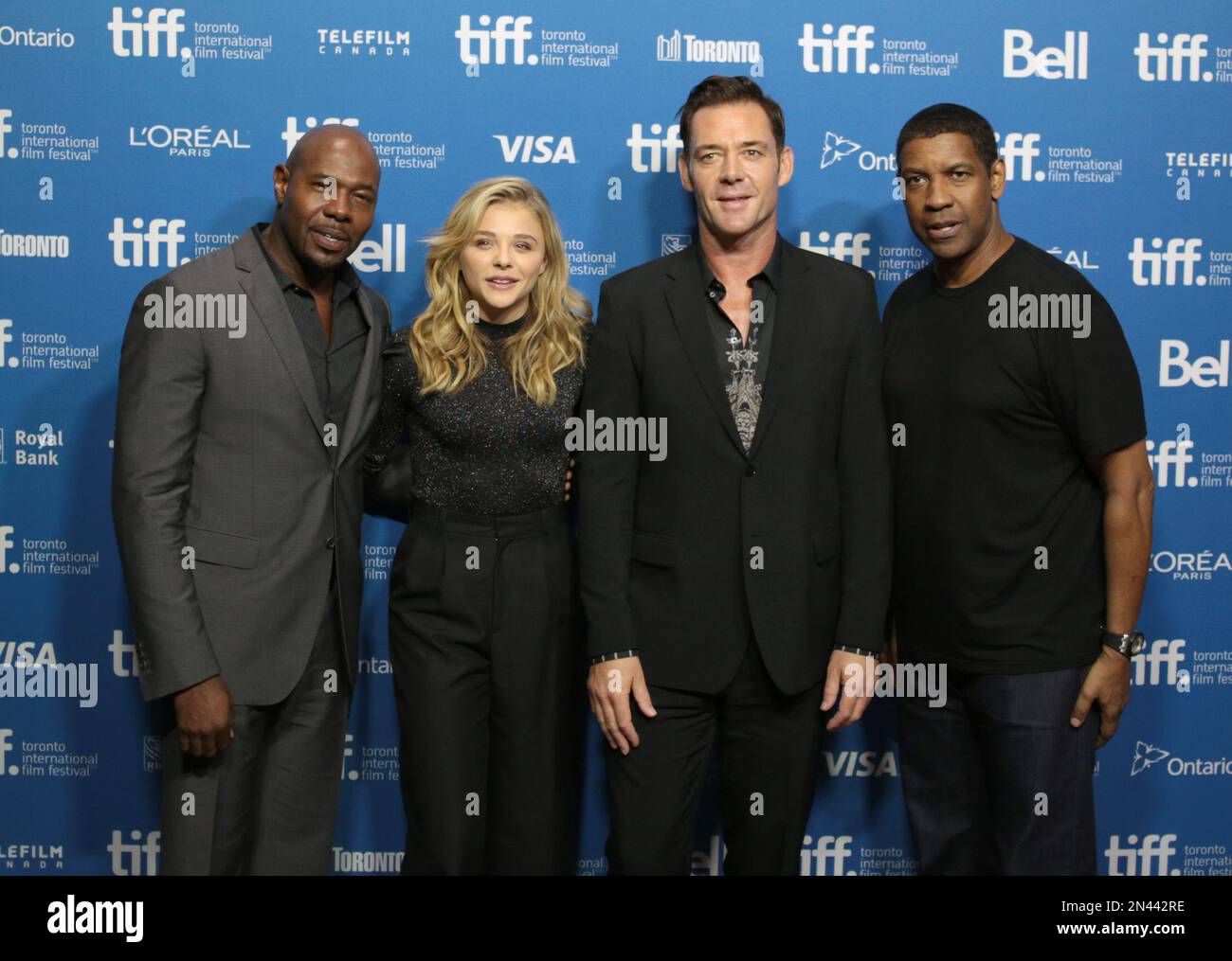 Antoine Fuqua and from left, Chloe Grace Moretz, Marton Csokas and ...