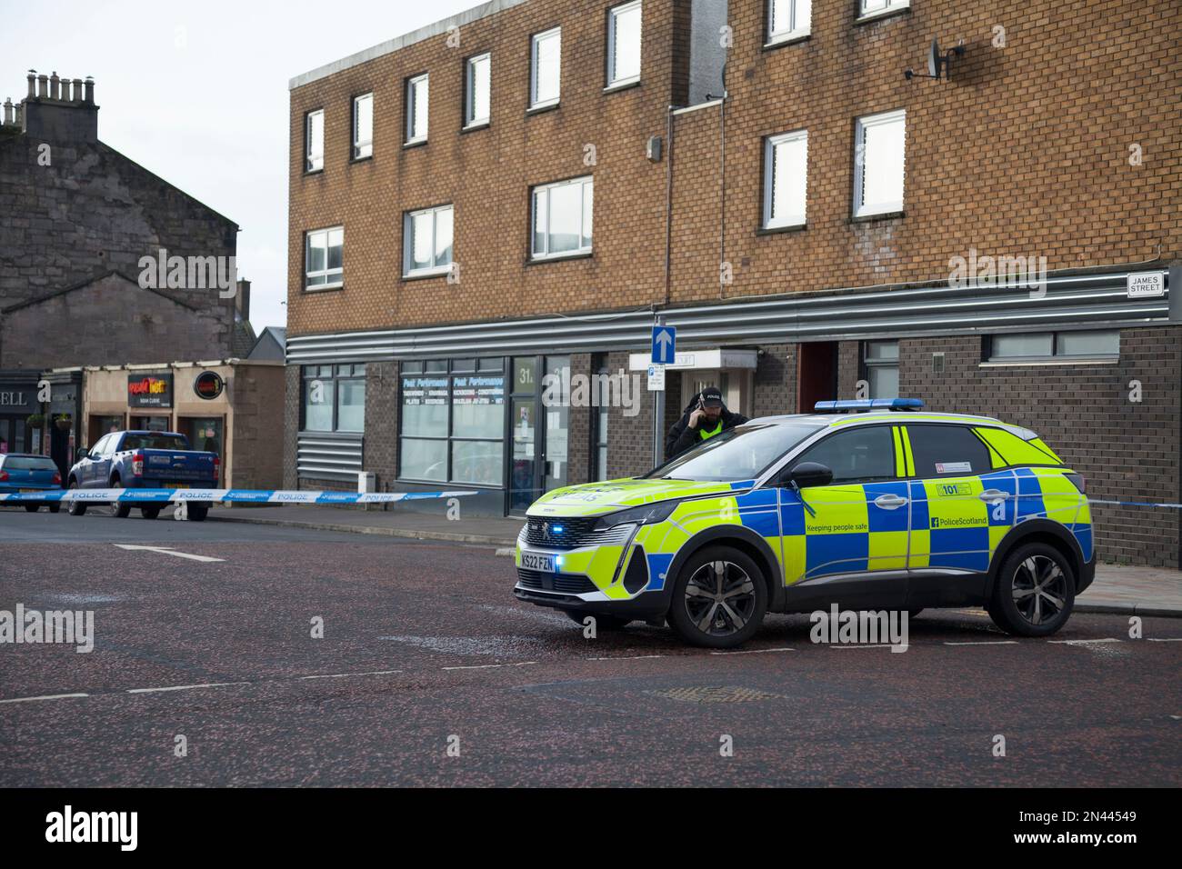 Road closed for Police incident, James Street, Helensburgh, Scotland ...