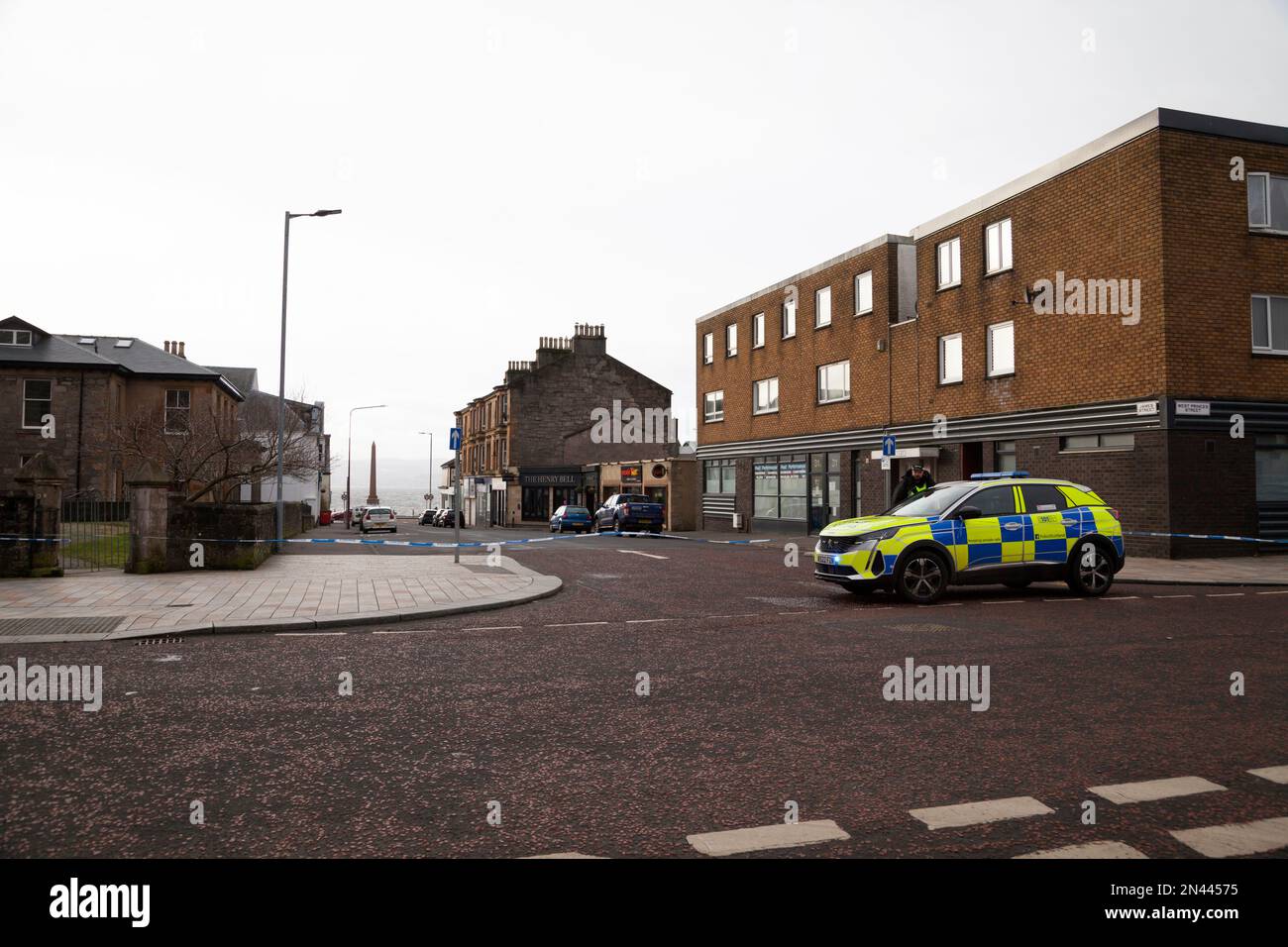 Road closed for Police incident, James Street, Helensburgh, Scotland ...