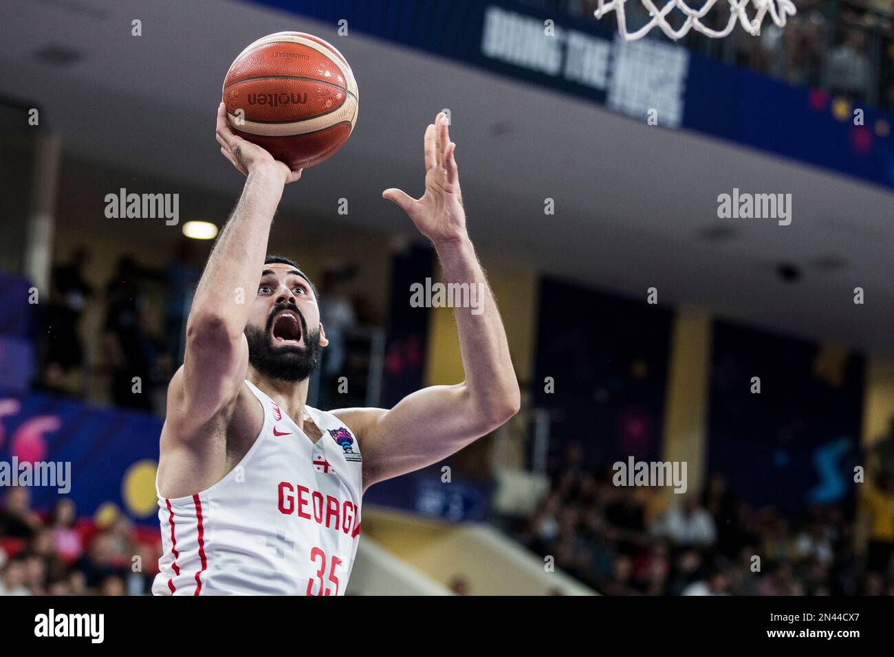 Tbilisi, Georgia, 7 September 2022. Goga Bitadze of Georgia in action ...