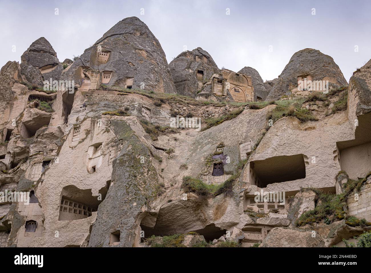 Cave houses in the Uzengi Valley, Ürgüp, Nevşehir, Turkey Stock Photo ...