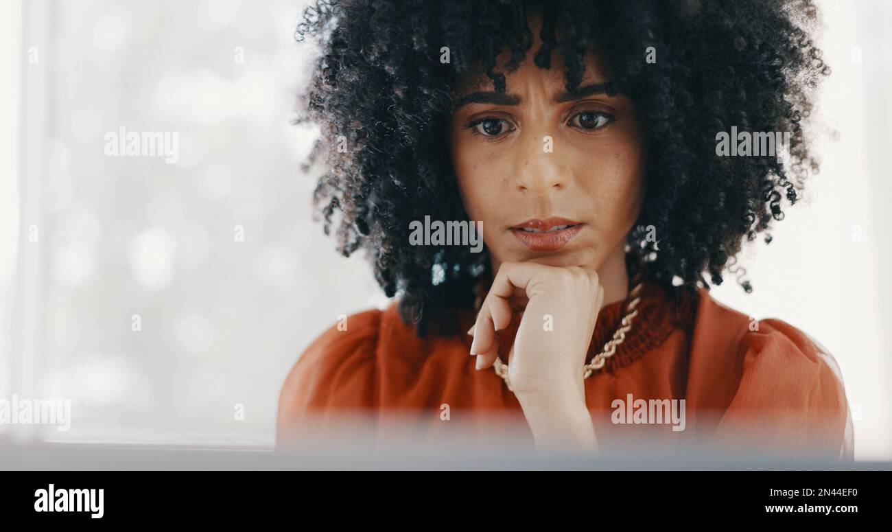 Black business woman confused hi-res stock photography and images - Alamy