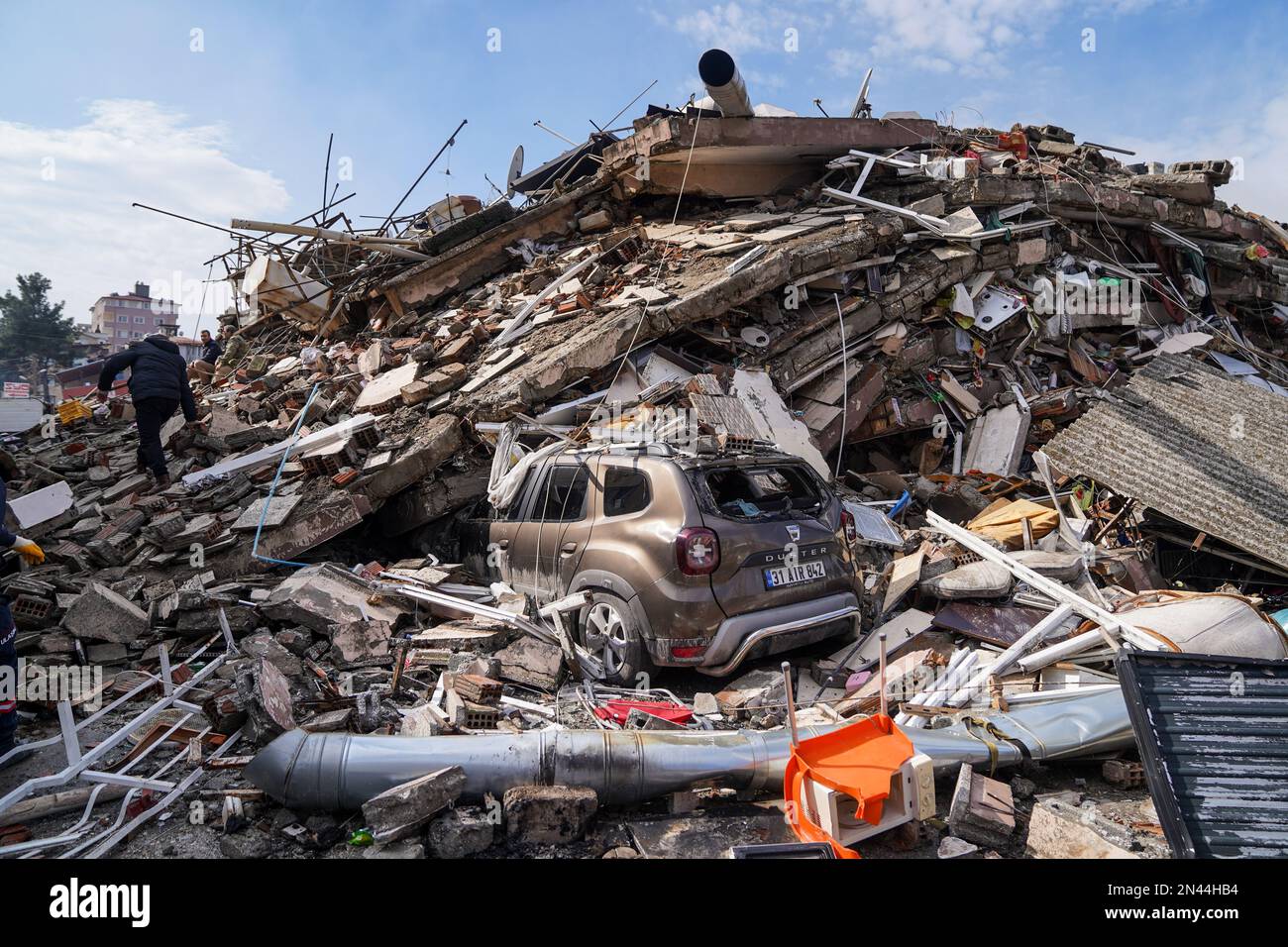 Hatay, Turkey. 07th Feb, 2023. Buildings and property seen destroyed by ...