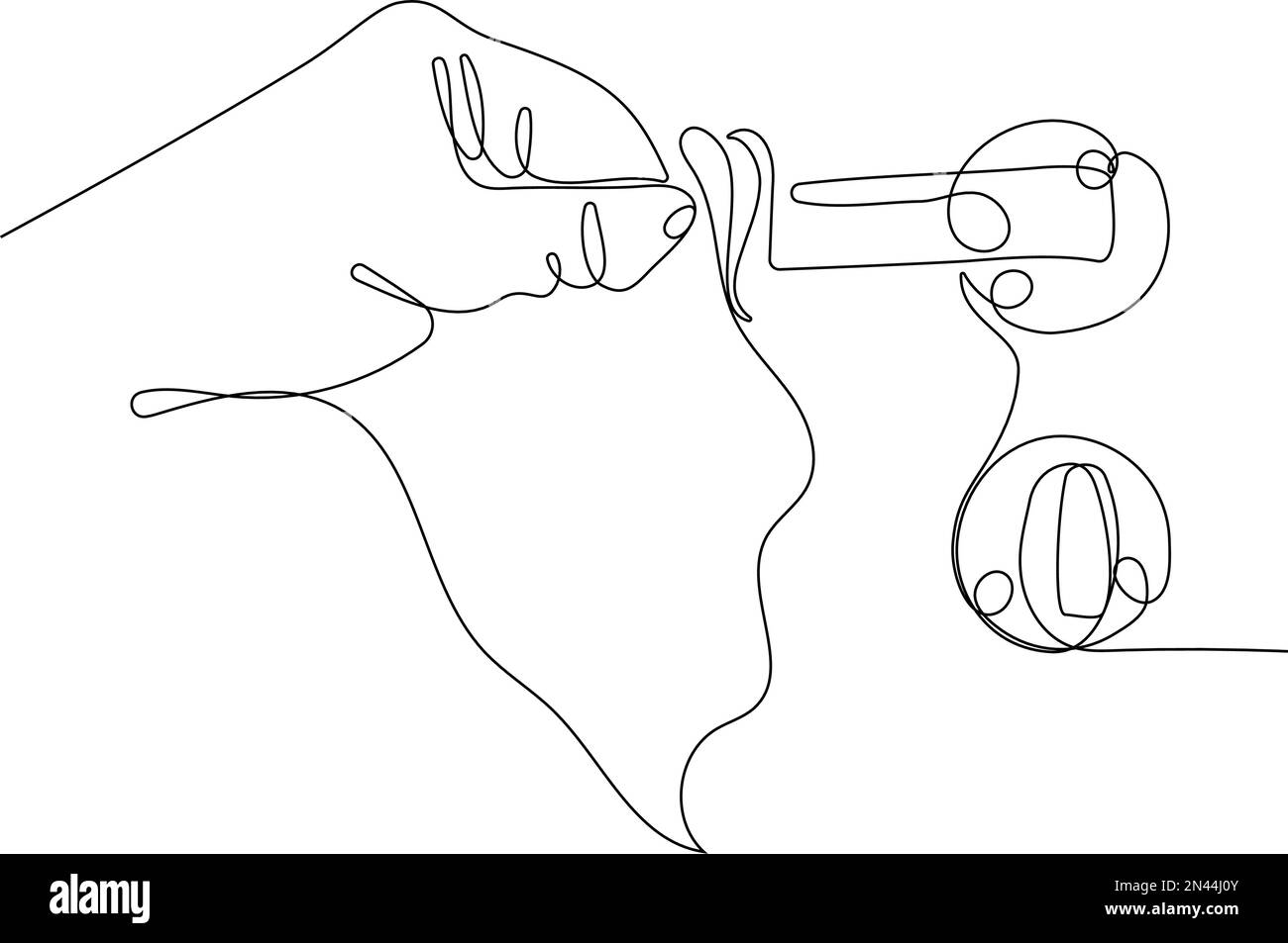 Continuous one line drawing of Coronavirus covid prevention cleaning ...