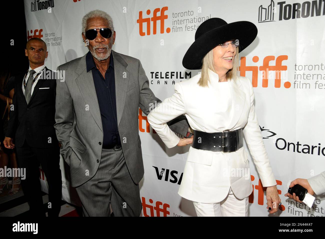 Morgan Freeman, left, and Diane Keaton arrive at the premiere of "Ruth ...
