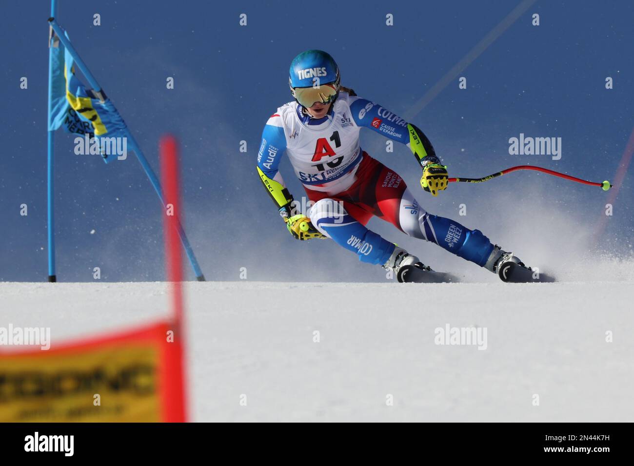 France's Laura Gauche speeds down the course during an alpine ski ...