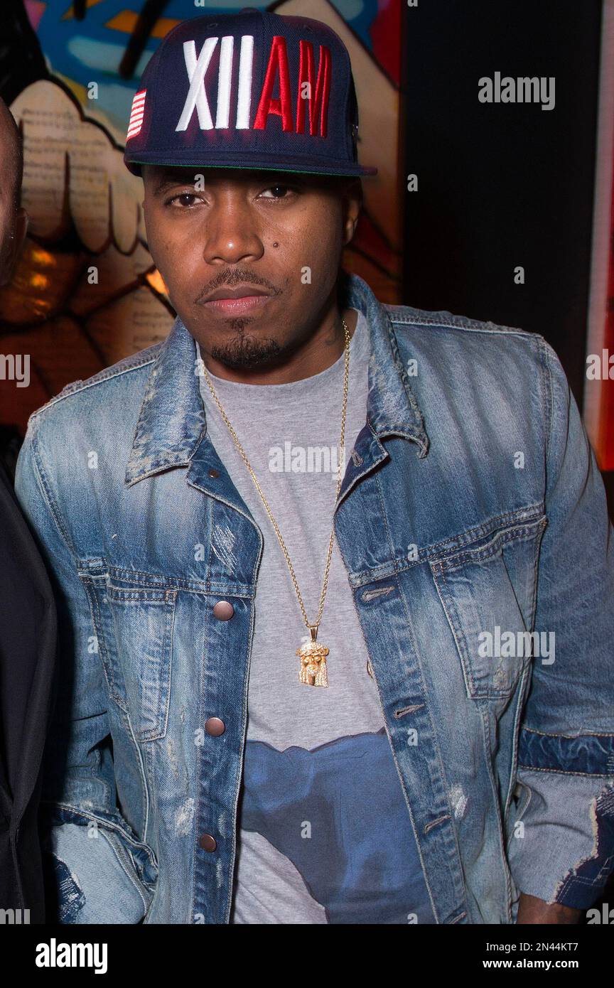 Rapper Nas seen at the "Shake The Dust" After Party at The Everleigh on ...