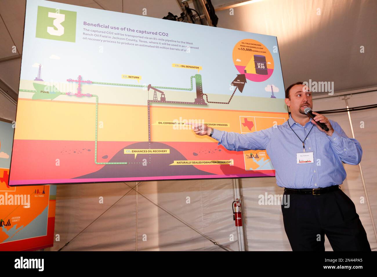 Ray Ambrose speaks at the W. A. Parish power plant on Friday Sept. 5 ...