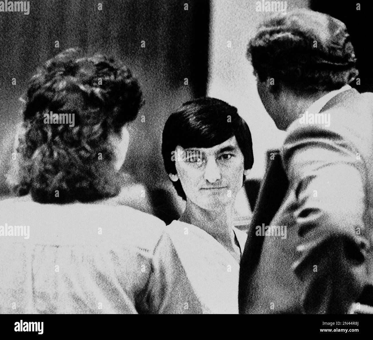 David A. Dowler, center, pictured in Sept. 1987, flanked by his wife ...