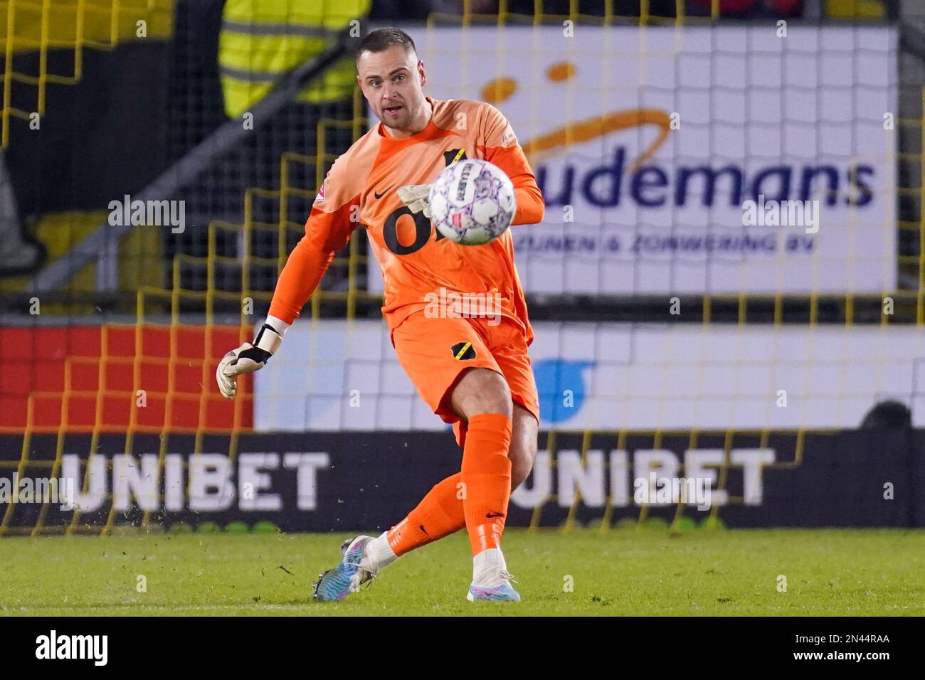 BREDA, NETHERLANDS - FEBRUARY 7: Goalkeeper Roy Kortsmit of NAC Breda during the TOTO KNVB Cup ...